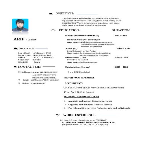 Sample Resume for OJT | DOCX