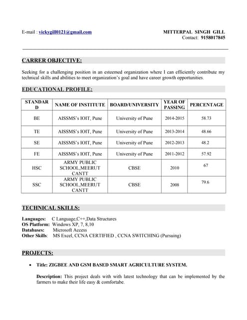 narinder resume | PDF