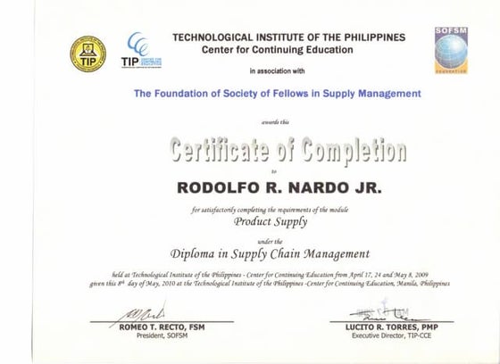 7. POST GRAD CERTIFICATE. SCM LINKAGE TO OPERATIONS AND PROJECT ...