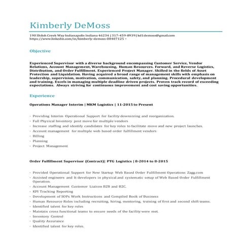 Kimberly DeMoss Resume 2016 | DOCX
