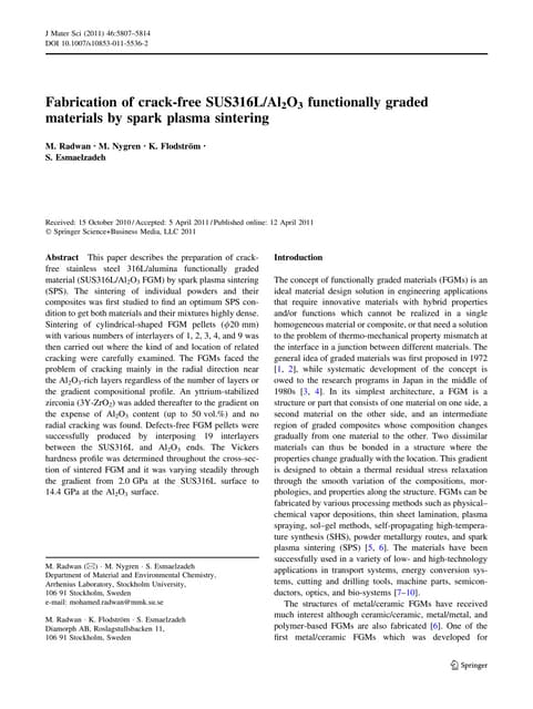 Functionally graded materials (FGM) - an overview | PDF