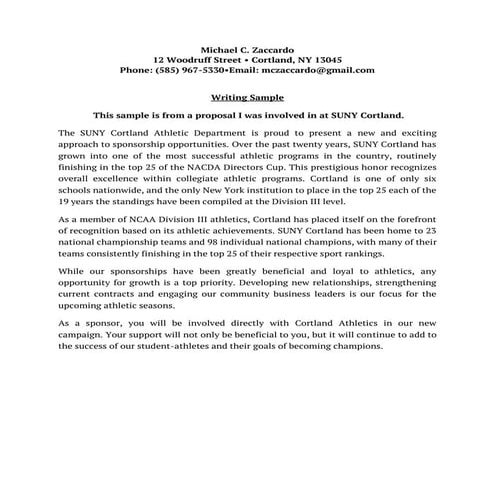 Writing Sample (3) | PDF