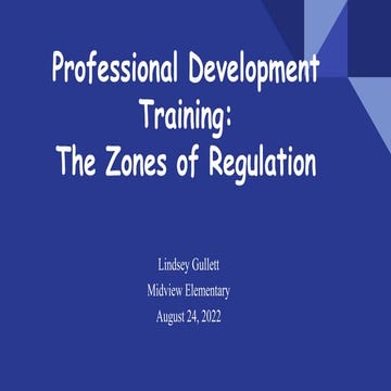Zones of Regulation Training | PPTX