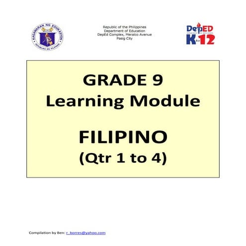 Filipino 9 Curriculum Guide rev.2016