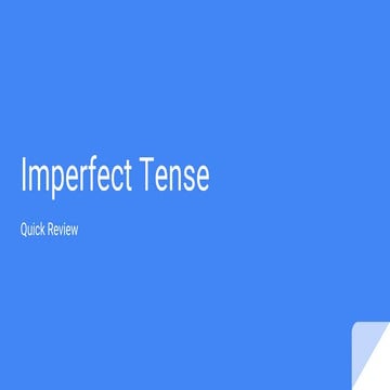 Imperfect tense | PPT