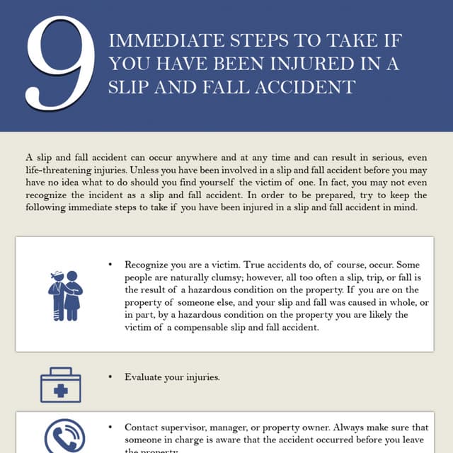 9 immediate steps take slip and fall accident | PDF