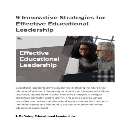 5 effective leadership styles in education: leadership styles in ...