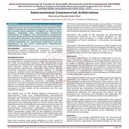 International Commercial Arbitration | PDF | Legal Services Industry | Industries