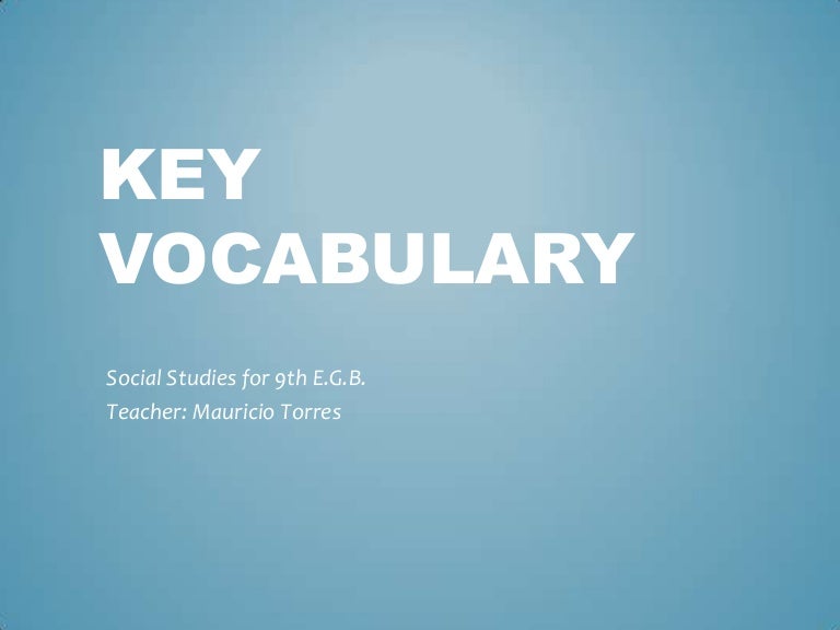 Key Vocabulary