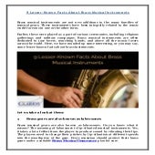 9 lesser known facts about brass musical instruments | PDF