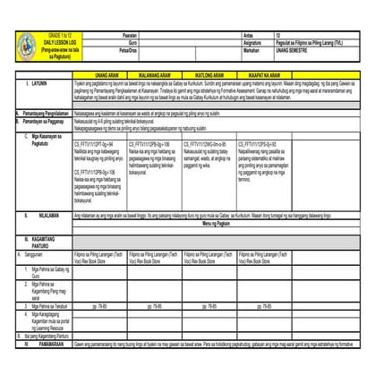 Behavioral Objectives in Filipino | DOCX