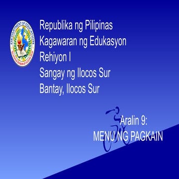 9 MENU NG PAGKAIN.pptx for grade 12 prOcedural | PPTX