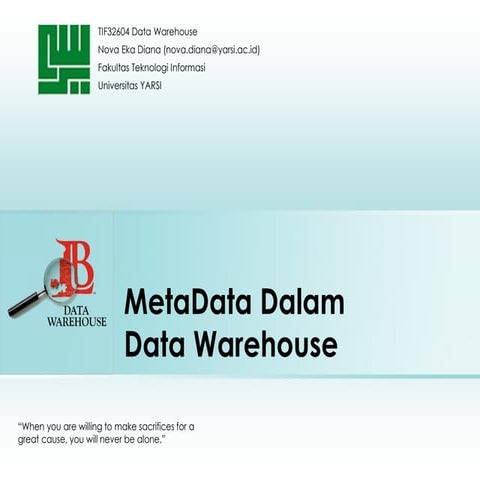 Meta Data dalam Data Warehouse | PDF
