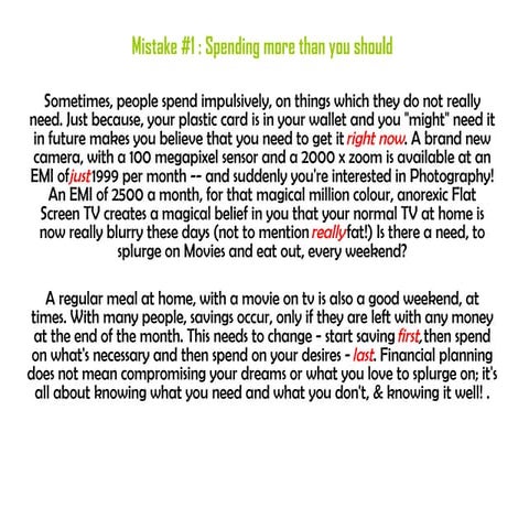 77 Common Financial Mistakes | PPTX