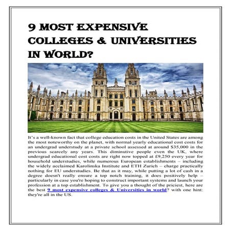 9 most expensive colleges | PDF