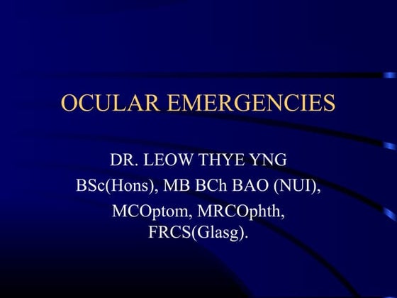 Ocular Foreign Body | PPT