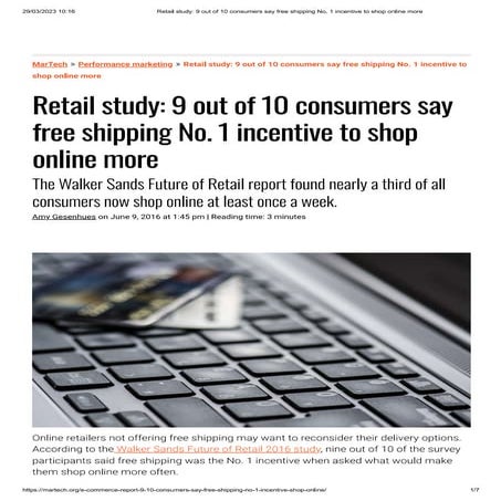 9 out of 10 consumers say free shipping No. 1 incentive to shop online ...