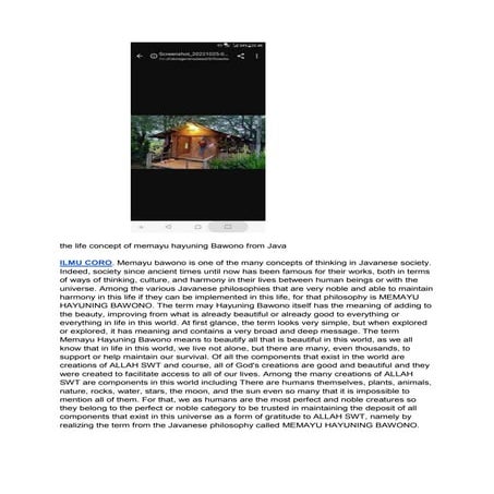 the life concept of memayu hayuning Bawono from Java | DOCX