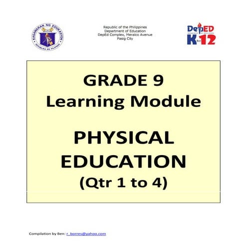 Grade 9 Learning Module in Physical Education - Complete | PDF