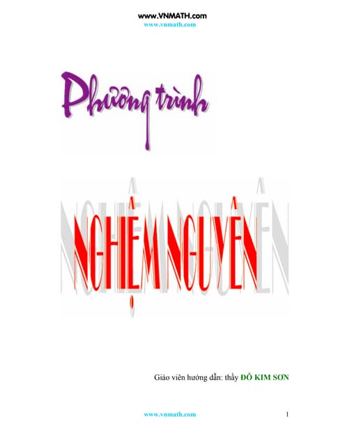 Diophantine equations Phương trình diophant | DOC