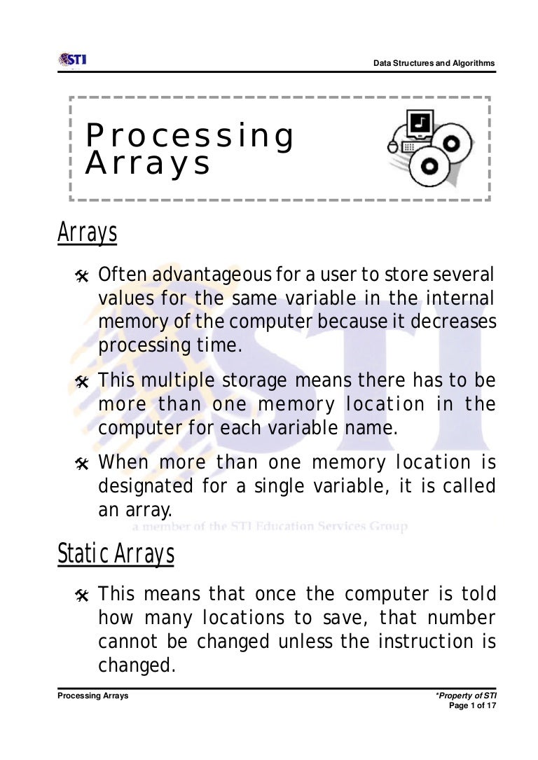 9 Processing Arrays