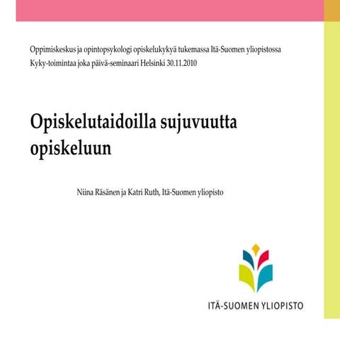 9 rasanen opiskelutaidot | PPTX