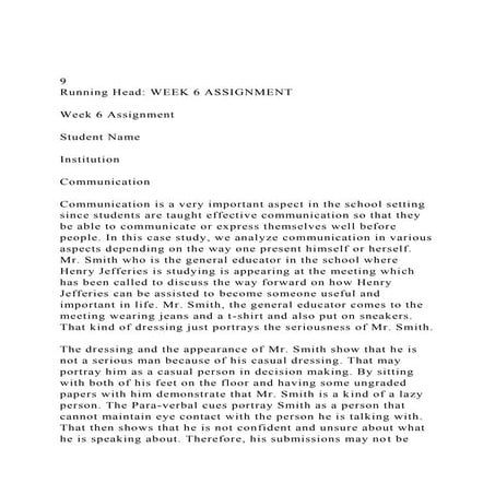 9Running Head WEEK 6 ASSIGNMENTWeek 6 AssignmentStude.docx