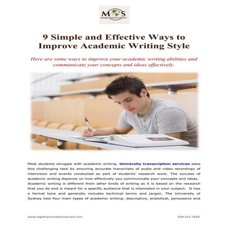 9 Simple and Effective Ways to Improve Academic Writing Style | PDF