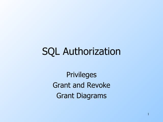 Sql Authorization Ppt