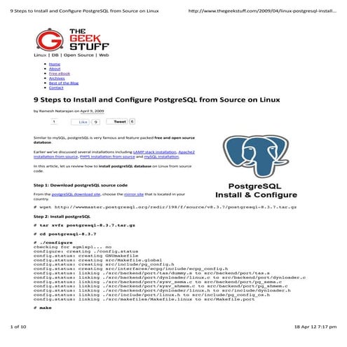 9 Steps To Install And Configure Postgre Sql From Source On Linux Pdf