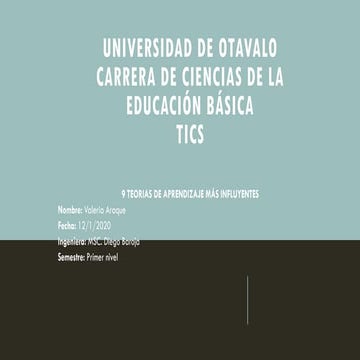 9 Teorías del conocimiento tics 1 | PDF