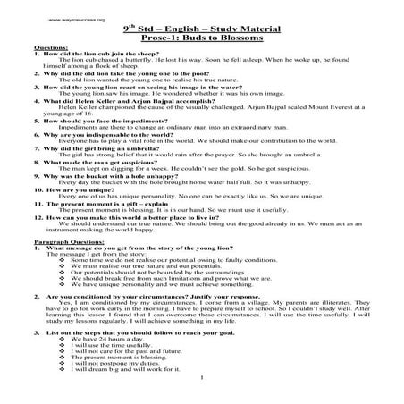 9th english-unit1 | PDF