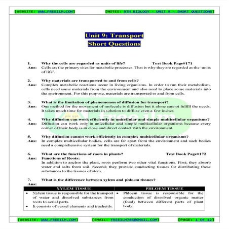 class 9 punjab text boad biology chapter 9 guide | PDF