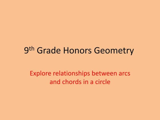 Arcs and Central Angles | PPT