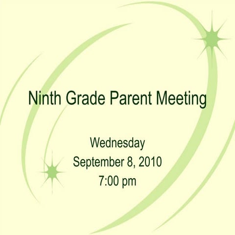9th Grade Parent Meeting | PPT