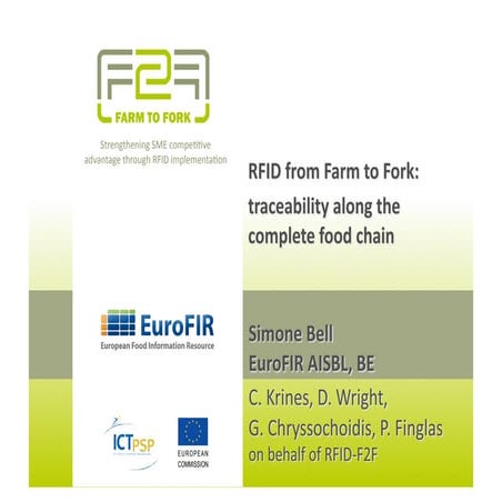 RFID from Farm to Fork 14 September 2011 IFDC, Norwich | PPT