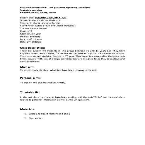 9th lesson plan | PDF