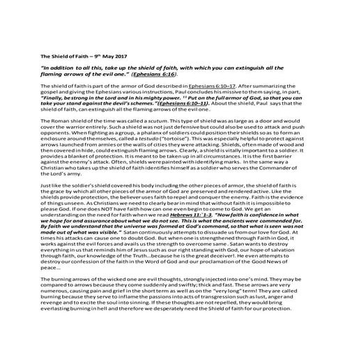 9th May 2017 - The Shield of Faith | DOCX