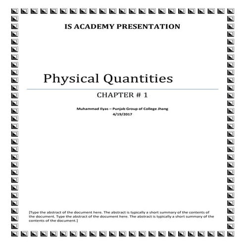 9th Physics. Ch.01: Physical Quantities | PDF
