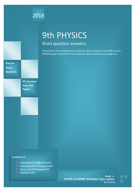 Chemistry Short Question Notes 9th Exercise full Book | PDF