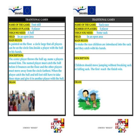 9 traditional games worksheet | DOCX