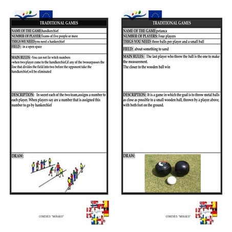 9 traditional games worksheet | DOCX