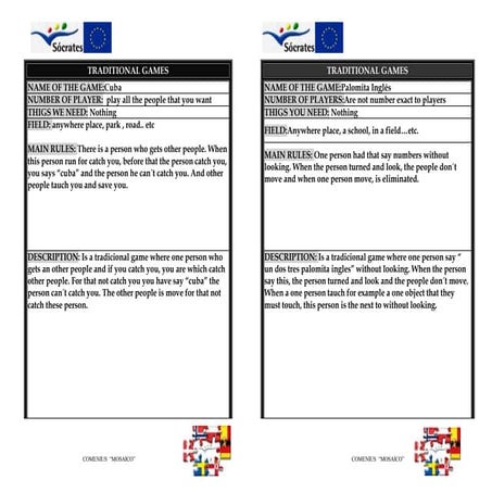 9 traditional games worksheet (1) | DOCX