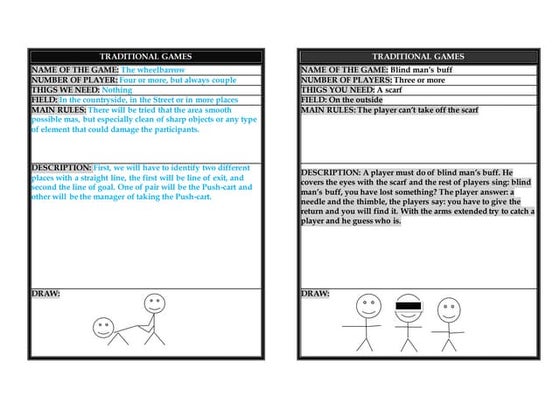 9 traditional games worksheet | DOCX | Sports