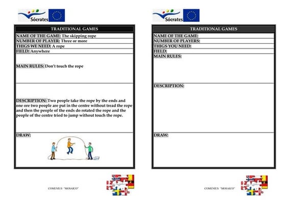 9 traditional games worksheet (1) | PPT