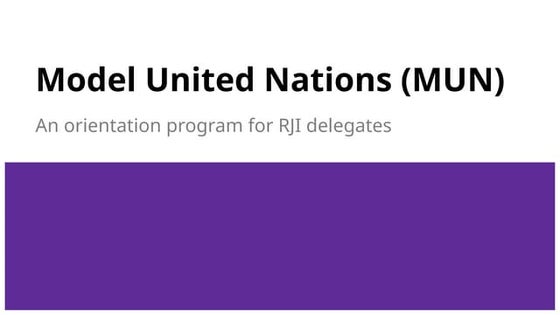 Intro to Model United Nations | PPTX