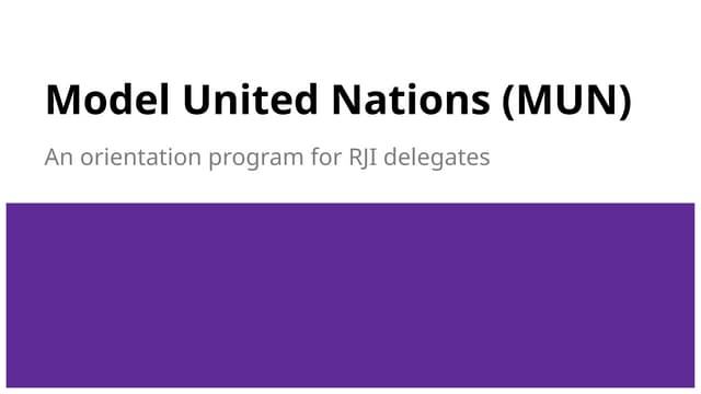 Intro to Model United Nations | PPTX