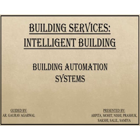 BUILDING SERVICES: BAS | PPT