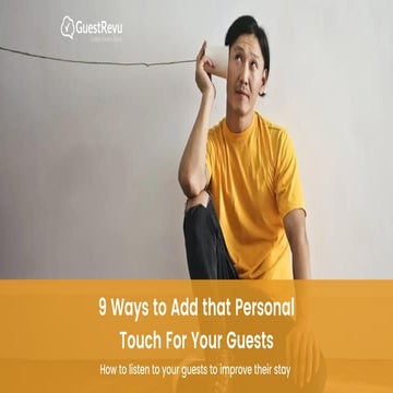 9 ways to add that personal touch for your guests (Presentation (169 ...