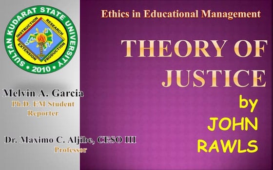 Theories of Justice (John Rawls and Amartya Sen) | PPT